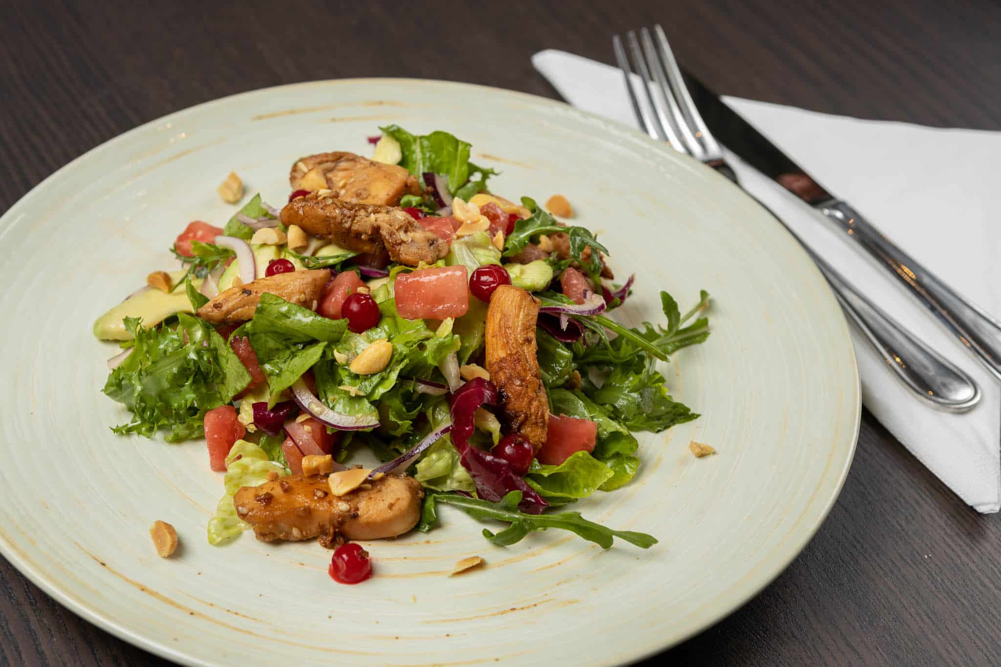 Kyllingsalat med vannmelon og avocado - Treningskokken Mats Høilund